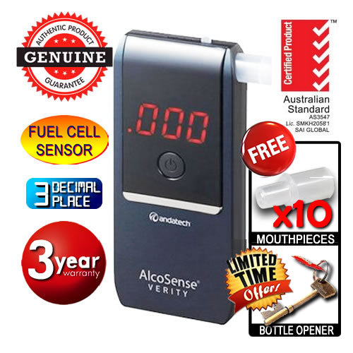 AlcoSense Verity Fuel Cell Breathalyser Andatech Alcohol Breath Test ...